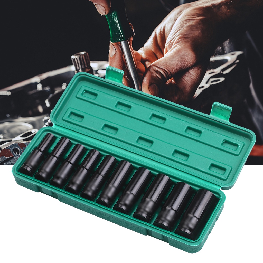Jual Geevorks 1/2 Inch Drive Hex Impact Socket Set 10-Piece Deep Socket ...