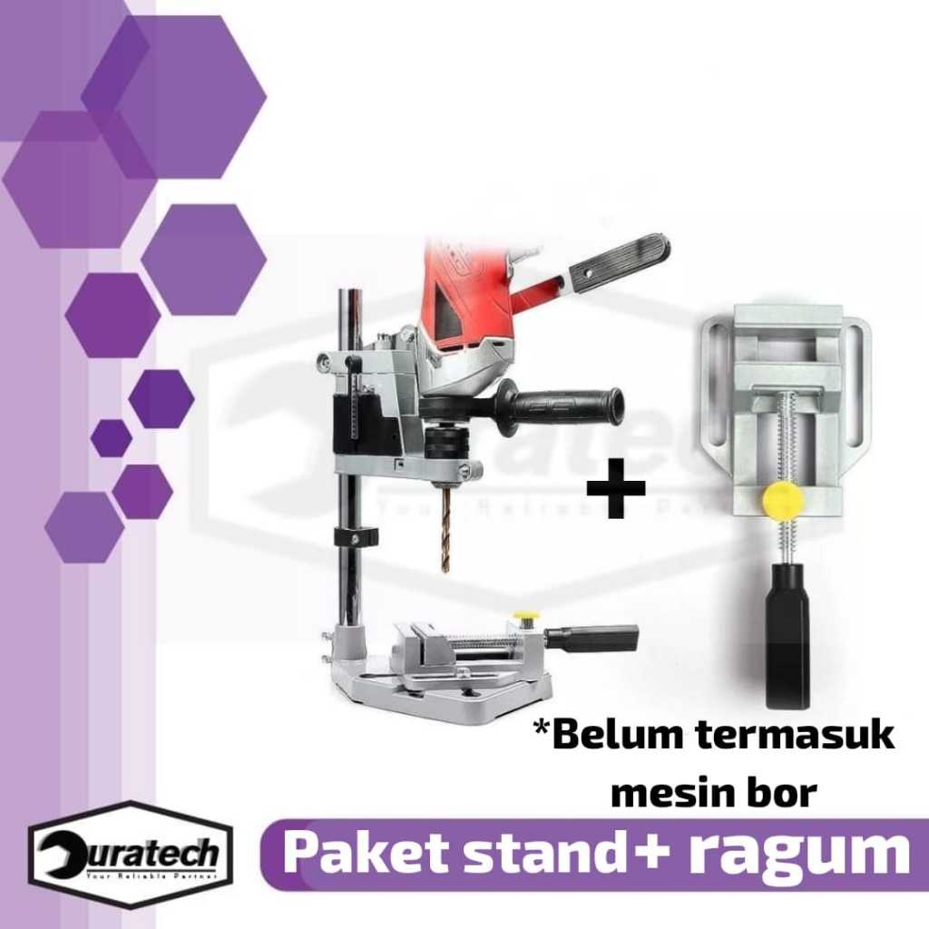 Jual Paket Stand Drill Mesin Bor Tangan + Drill Press Vice Meja Alat Jepit / Paket Stand Dudukan ...