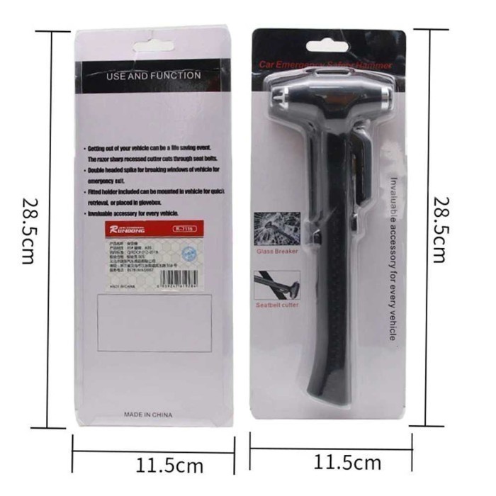 Jual Palu Pemecah Kaca Mobil Baja Karbon Emergency Safety Glass Breaker ...