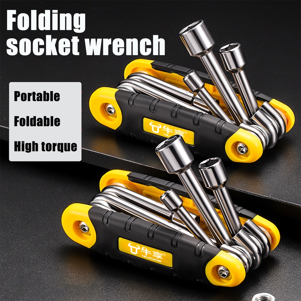 Jual Folding Allen Wrench Set, Standard & Allen Key Set Tool 1 Pack ...