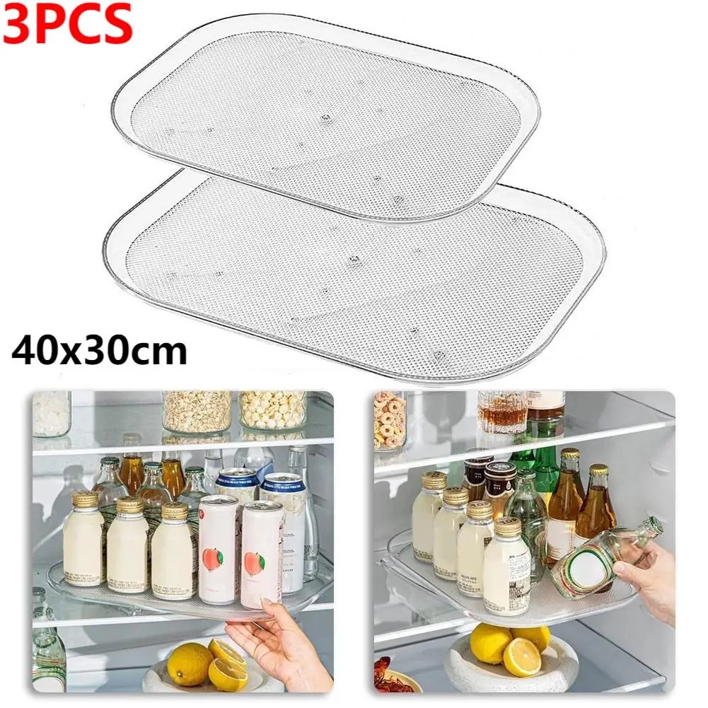 Jual Fridge Turntable Organizer 360 Rotating Rectangle Storage Rack For ...