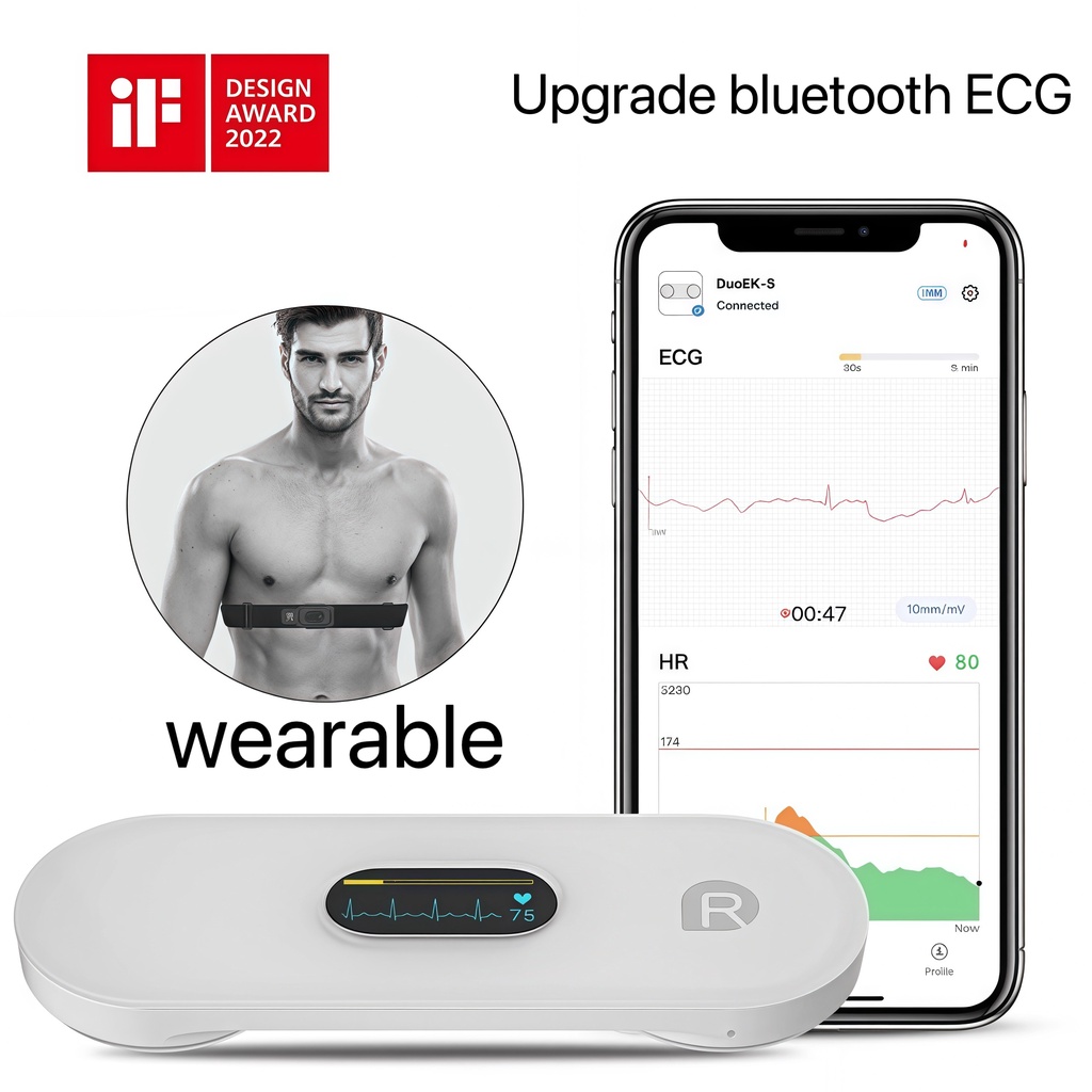Jual VID Upgraded version, Bluetooth ECG heart rate monitor, wearable ...