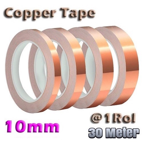 Jual TERSEDIA 10mm x 30 Meter 1 Roll Copper Tape Isolasi Tembaga ...