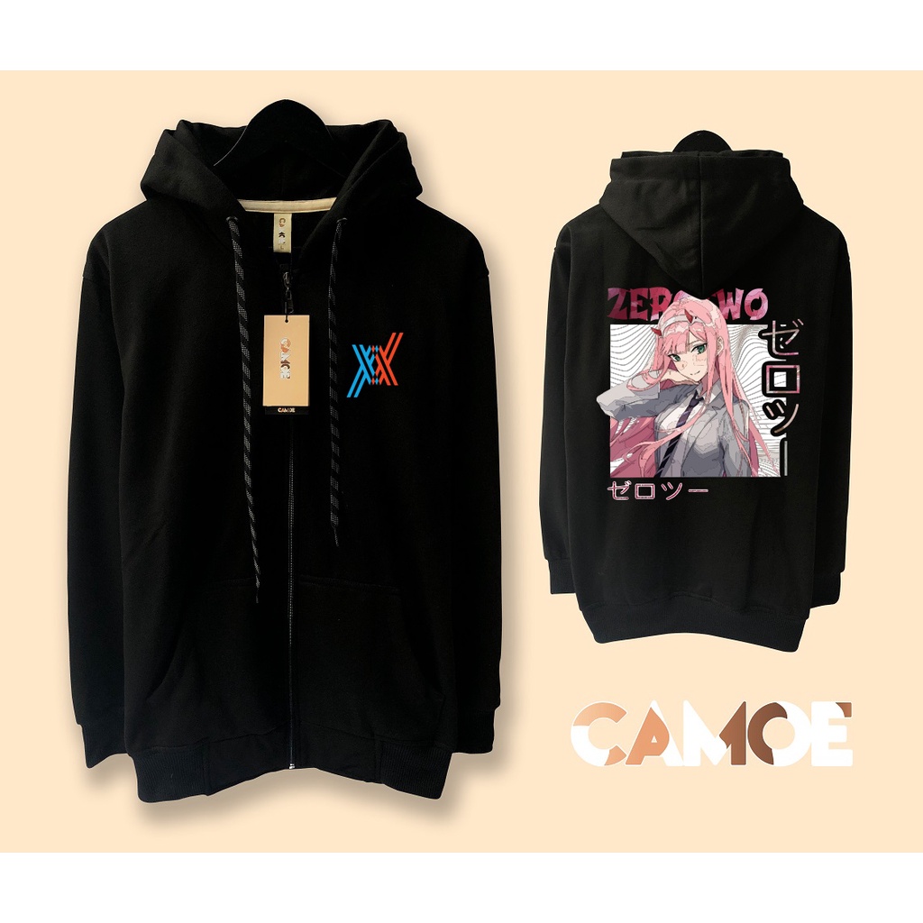 Jual Jaket Hoodie Zipper Anime Darlin in the Franxx Zero Two Waifu ...