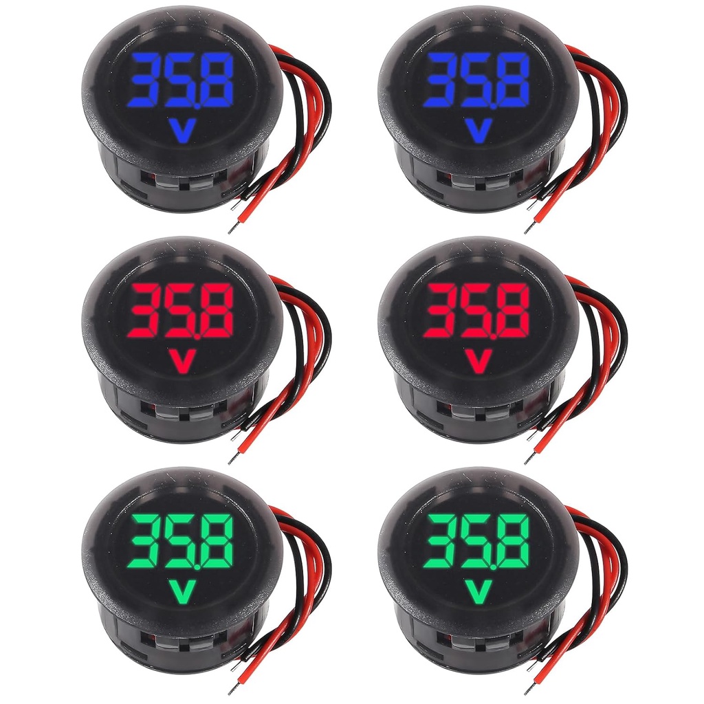Jual DC4-100V LED Display Circular Two-wire Automotive Voltmeter ...