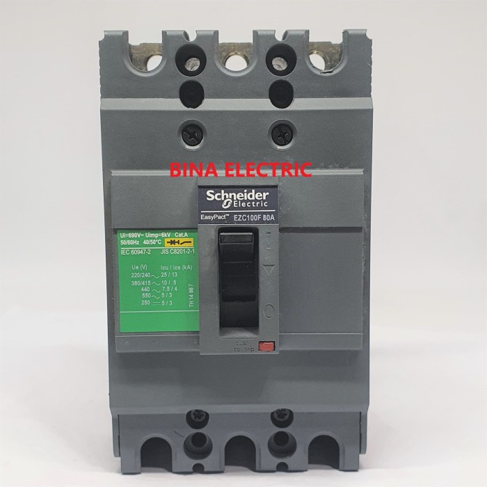 Jual MCCB Schneider 3P 80A 10kA EasyPact EZC100F EZC100F3080 | Shopee Indonesia