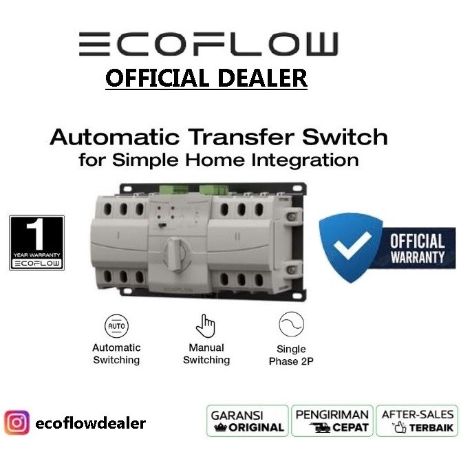 Jual Ecoflow Automatic Transfer Switch Switch Ohm Dual Power Untuk Pln Dan Genset Portable