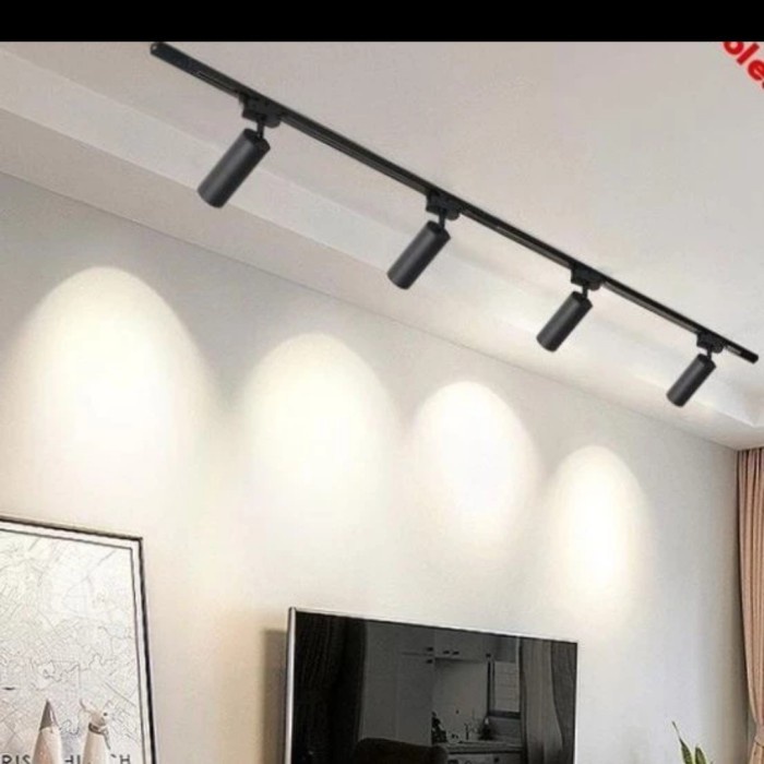 Jual paket sorot spot rel light track rel 10w 20w 30w tembak isi 4 lampu | Shopee Indonesia