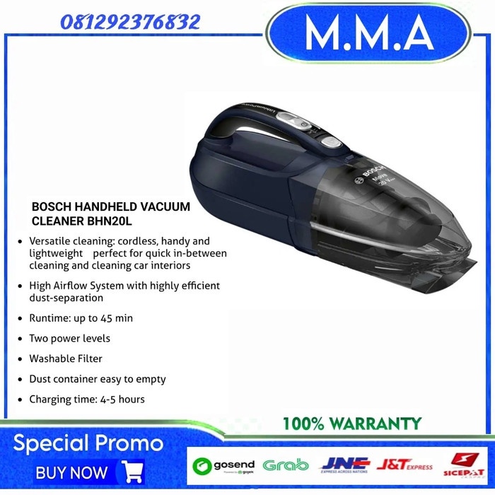 Jual BOSCH BHN20L RECHARGEABLE VACUUM CLEANER MOVE LITHIUM 20VMAX BLUE ...