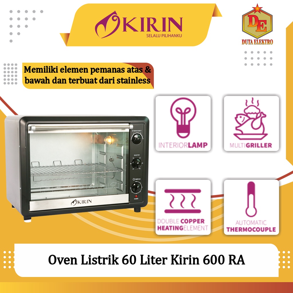 Jual Oven Listrik 60 Liter Kirin KBO 600 RA | Shopee Indonesia