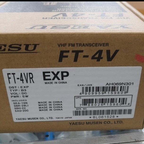 Jual JTTOP" HT YAESU FT 4V VHF ORIGINAL ORIGINAL YAESU FT 4 FT4 YAESU ...