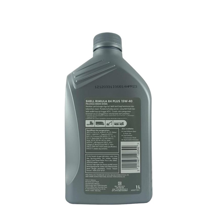 Jual Oli Mesin Diesel Shell RIMULA R4 X SAE 15W-40 API CI-4 CH-4 SL ...