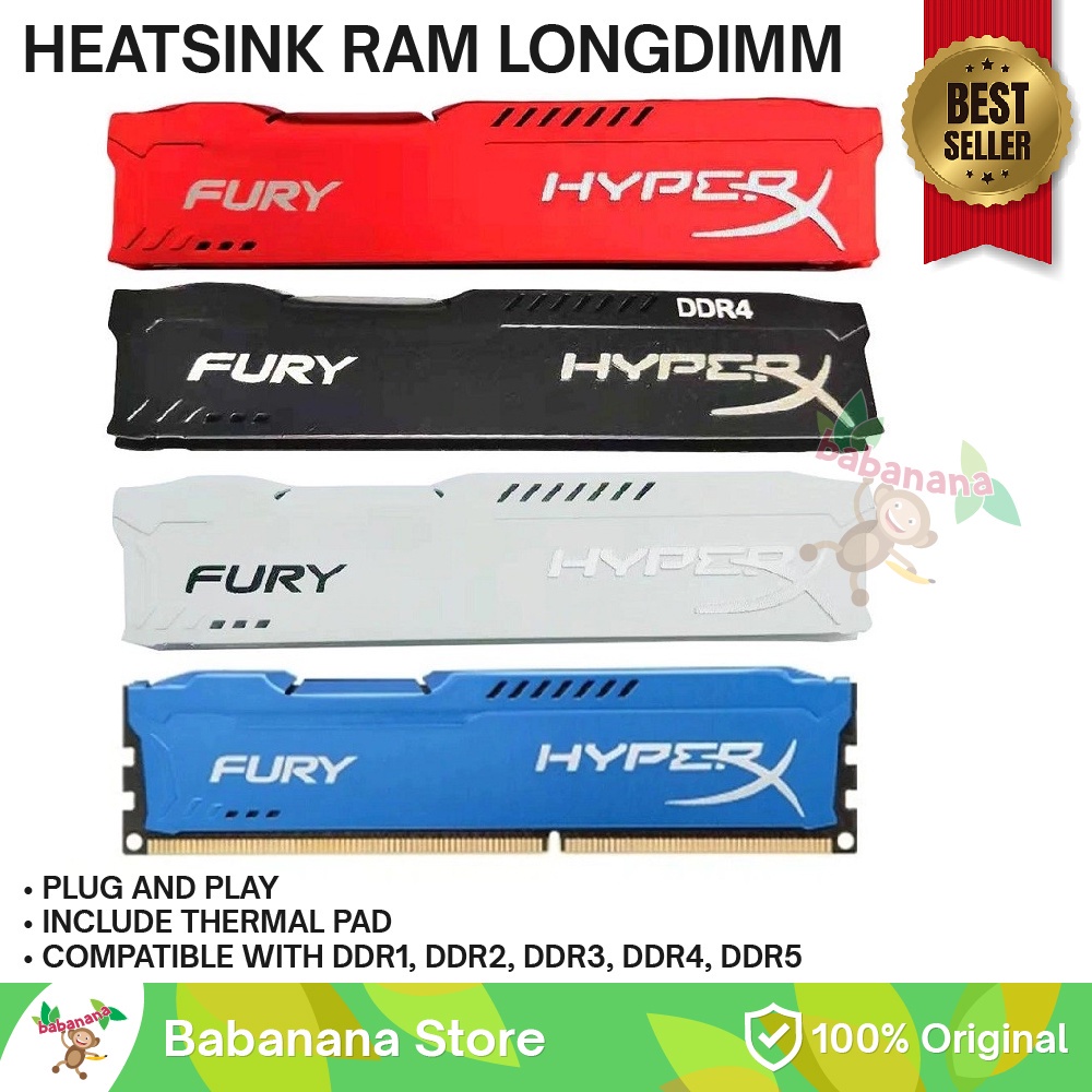 Jual Heatsink Heatspreader RAM DDR2 DDR3 DDR4 DDR5 Kingston Fury HyperX -JuaraNyaProduct ...