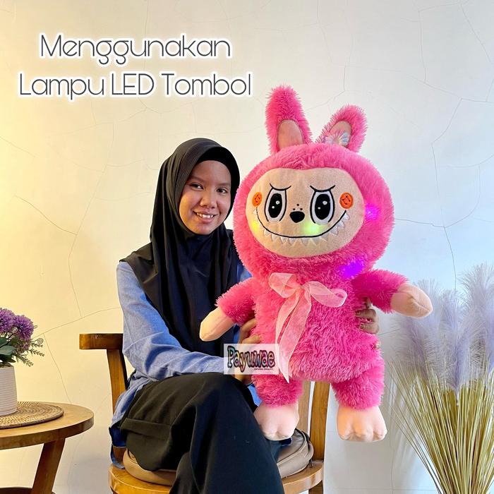 Jual NeW BONEKA LABUBU TINGGI 60CM PAKAI LAMPU LED NYALA THE MONSTER ...