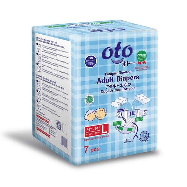 Jual RAK - OTO Diapers Adult Popok Dewasa model Perekat ukuran L- isi 7 pcs | Shopee Indonesia