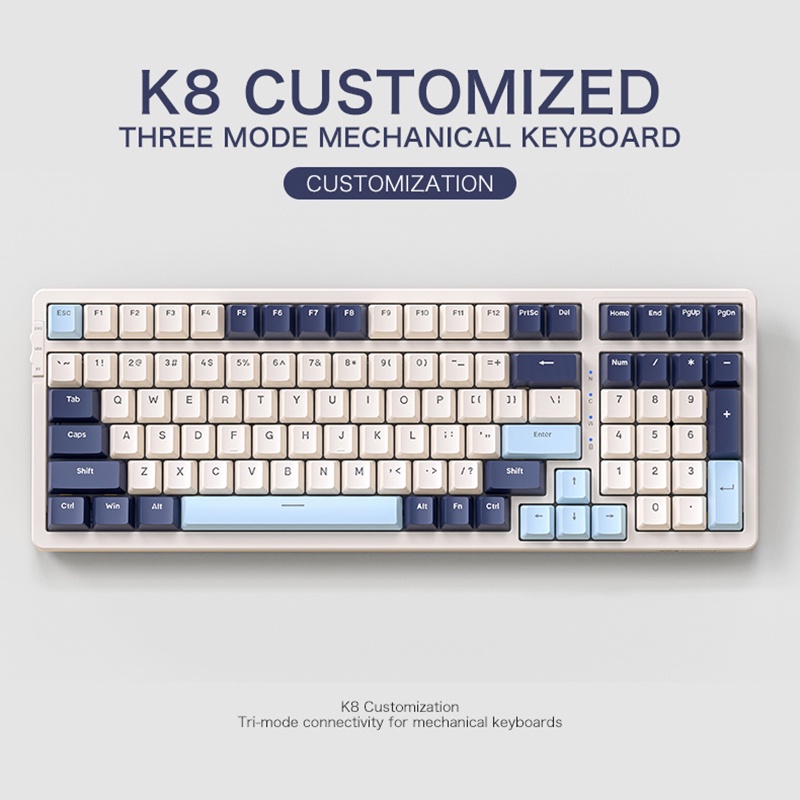 Jual K8 100 Key Wireless Mechanical Keyboard Tri-Mode Connection,Full ...