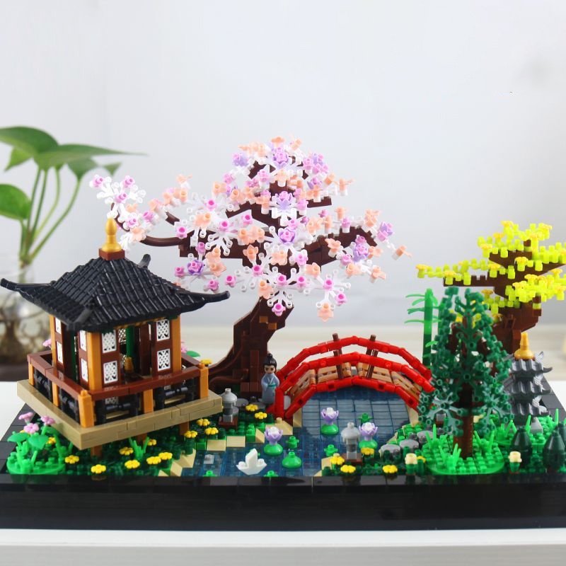 Jual Creative 2024 New Zen Garden Building Blocks Bonsai Tree Flower ...