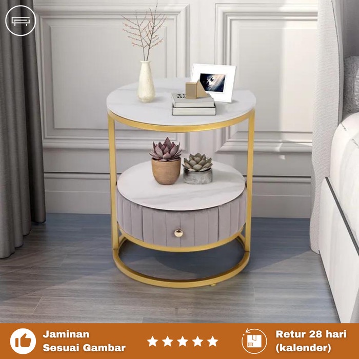 Jual Side Table Modern Besi dan Marmer - Meja Tamu Sudut End Table dan ...