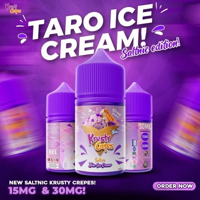 Jual [SALT] KRUSTY CREPES V6 TARO ICE CREAM SALTNIC 30ML 15MG 30MG BY ...