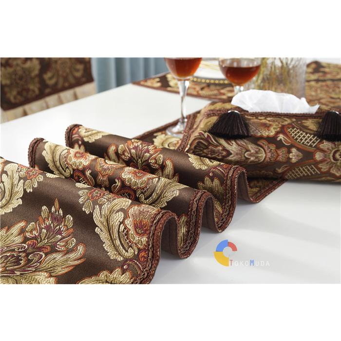 Jual European Table Runner / Taplak Meja Tamu Tebal Bordir Timbul Meja ...