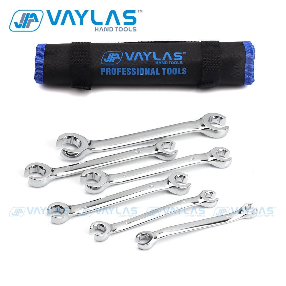 Jual Flare Nut Wrench Set Brake Fuel Line Wrench Set with Roll-up Pouch ...