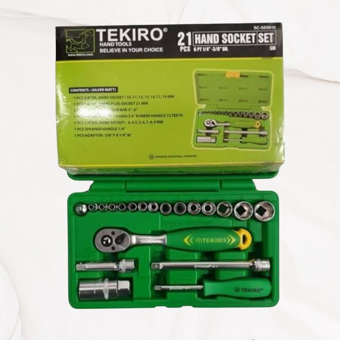 Jual Dragon - TEKIRO SOCKET SET 21PCS 1/4"-3/8" HAND SOCKET SET | Shopee Indonesia