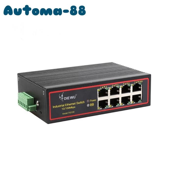 Jual Bagus Ethernet Switch Hub Router 10/100Mbps 8 Port Industrial Din ...