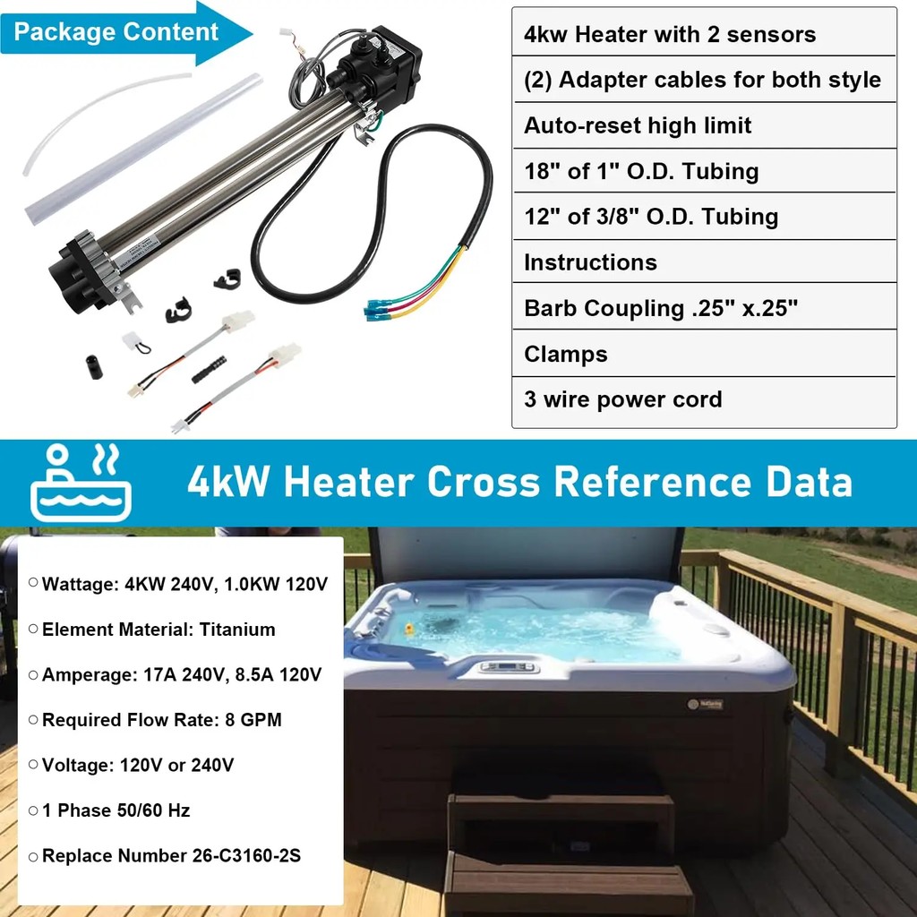 Jual NEW C3160-2S Double-Barrel Low-Flow Heater Assembly 4.0KW for ...