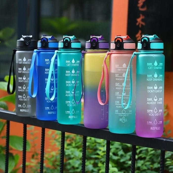 Jual BOTOL MINUM MOTIFASI PENANDA WAKTU TRITAN QUIFIT 1LITER RAINBOW ...