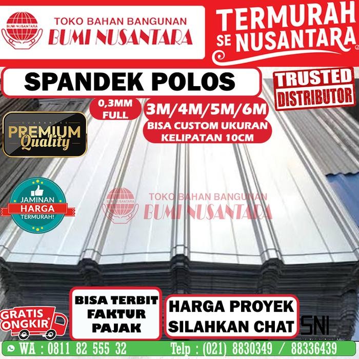 Jual Spandek 0,3mm 3m 4m 5m 6m Galvalum AZ100 Atap Spandex Genteng Seng ...