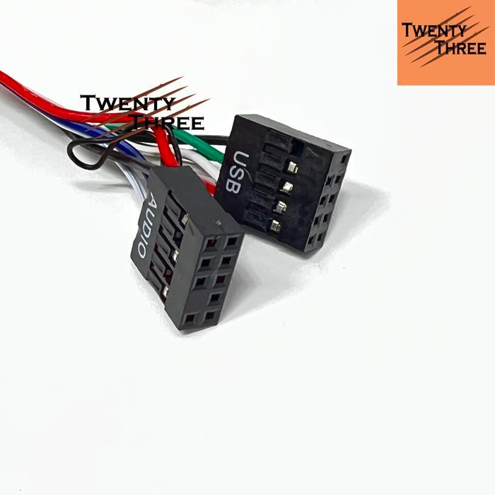 Jual KABEL FRONT PANEL USB DAN AUDIO JACK 3.5MM MIC SOUND CASING PC CPU ...