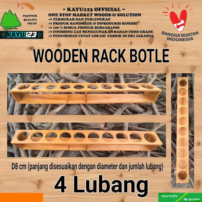 Jual Wooden Botle Rack D8 Cm 2-5L Tempat Botol Minuman Kayu Serbaguna ...
