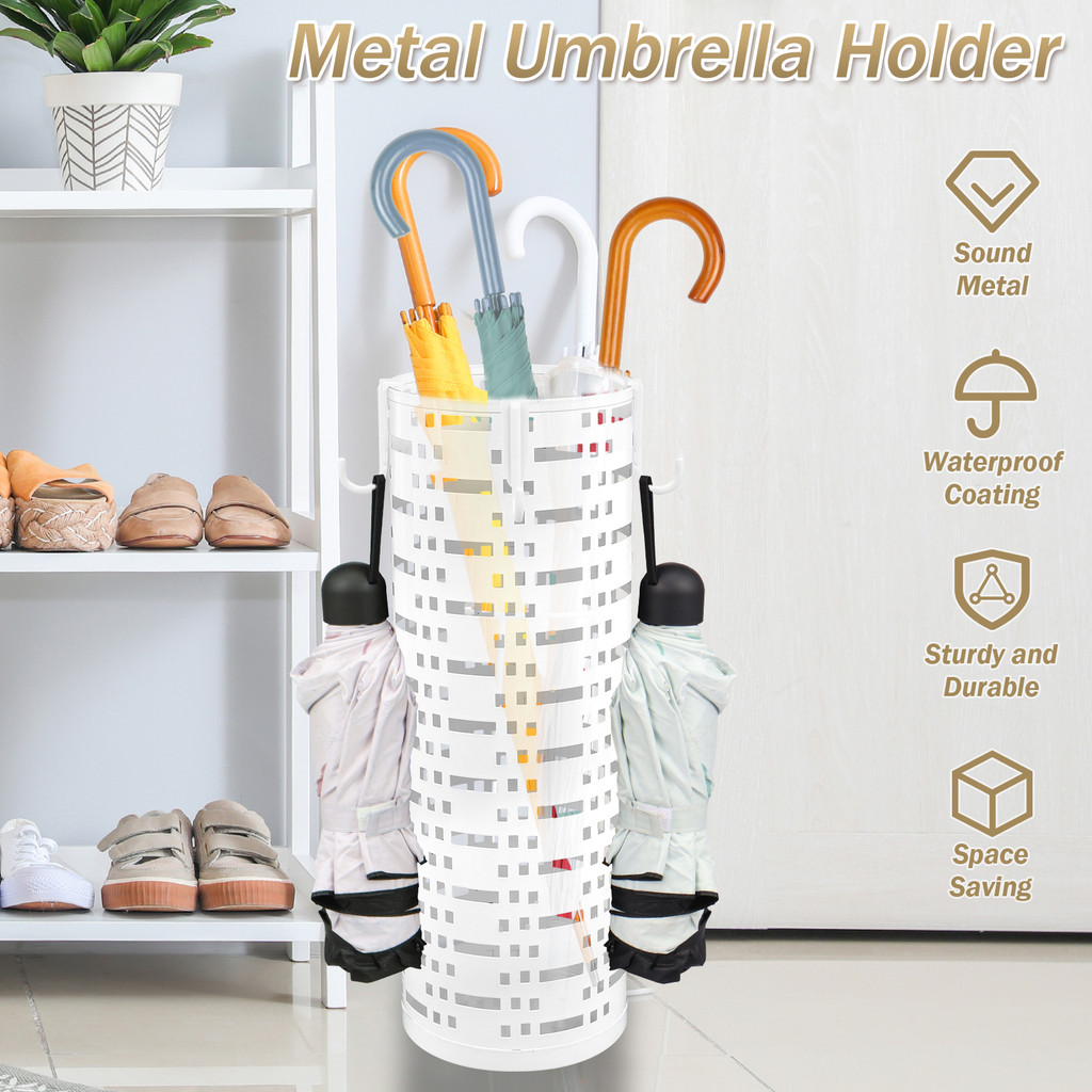 Jual Metal Umbrella Storage Rack Free Standing Round Umbrella Bins ...