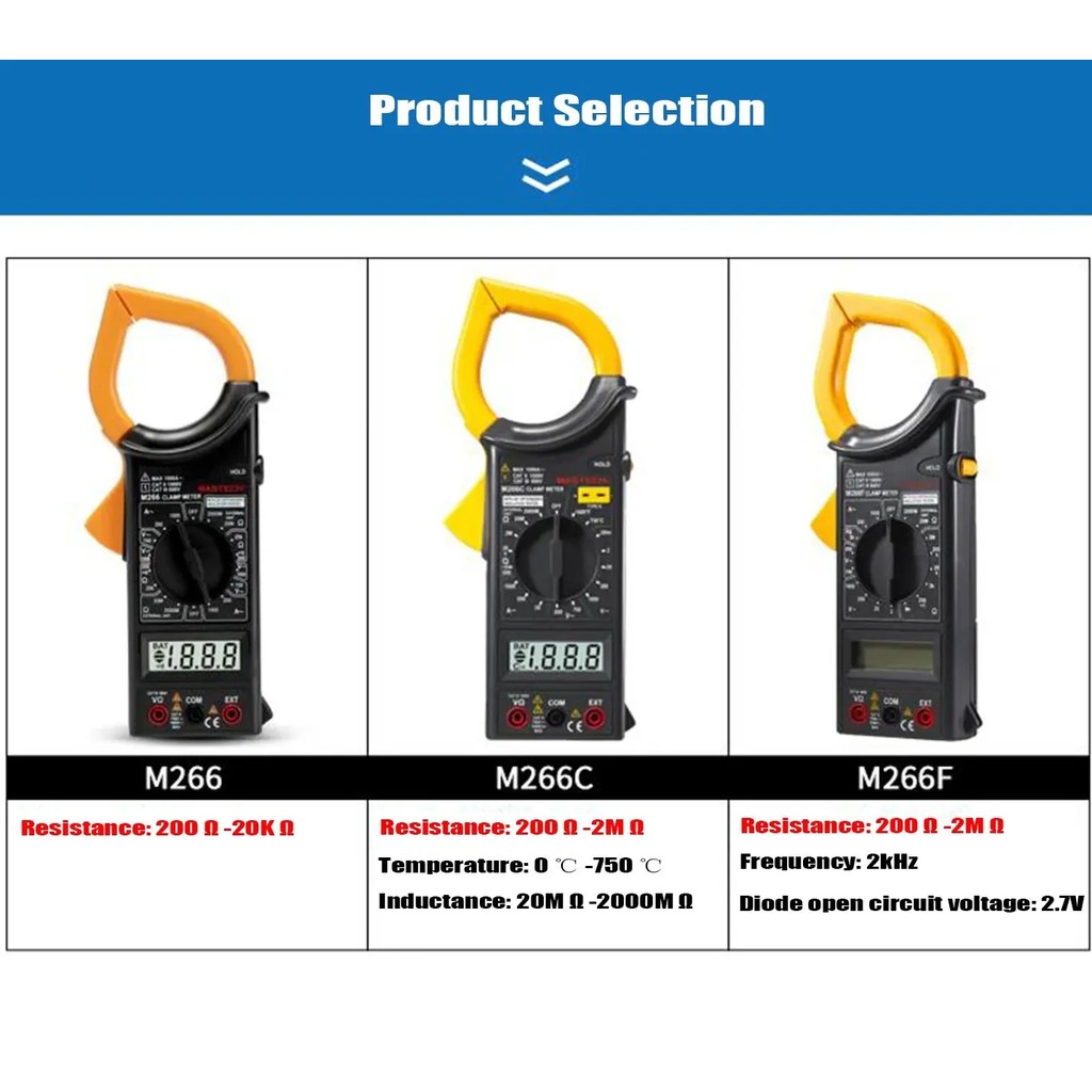 Jual BEST SELLER MASTECH M266 M266C M266F Digital Clamp Meter Current ...