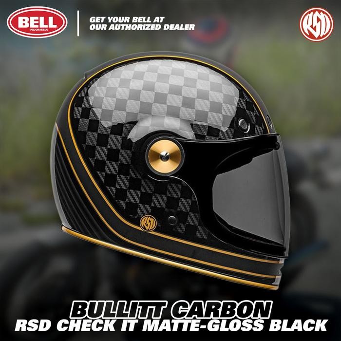 Jual Helm Bell Bullitt Carbon RSD Check It Matt Gloss Black Full Face ...