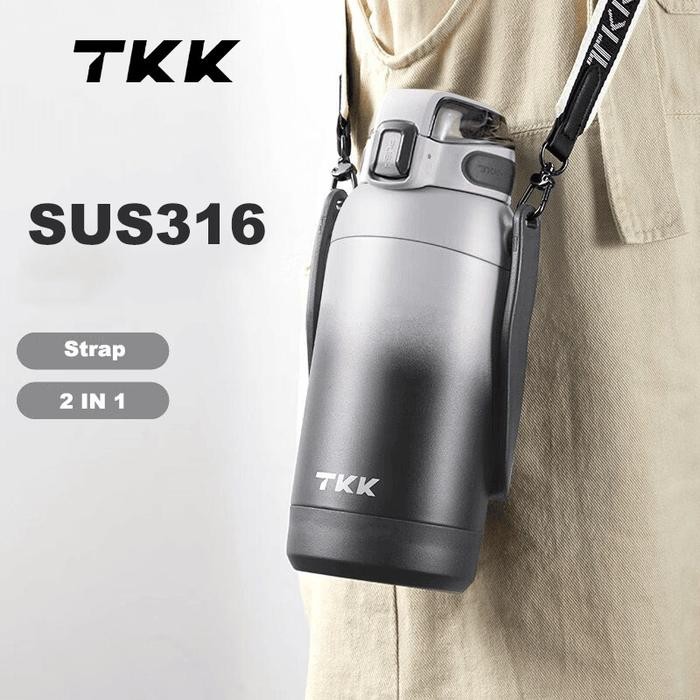Jual Tkk Termos Stainless Steel 1 Liter Sus316 Thermos Flask Tahan Panas 24 Jam Tali Ada Dan ...