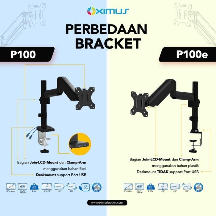 Jual MAMIMOO_ OXIMUS P100E - DESK MOUNT BRACKET LED MONITOR 22 - 34 ...