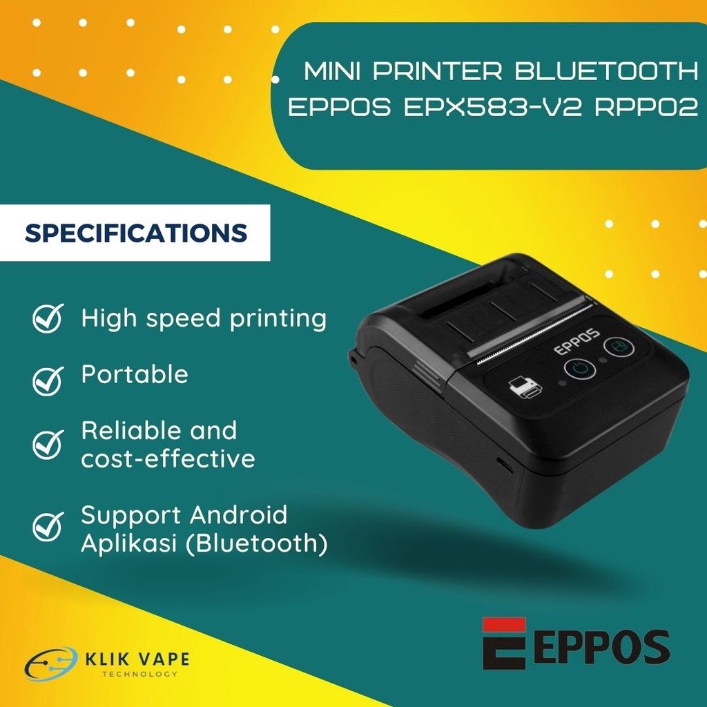 Jual Printer Bluetooth Untuk Cetak Resi Shopee dan Cetak Struk Kasir EPPOS EPX583-V2 RPP02 ...