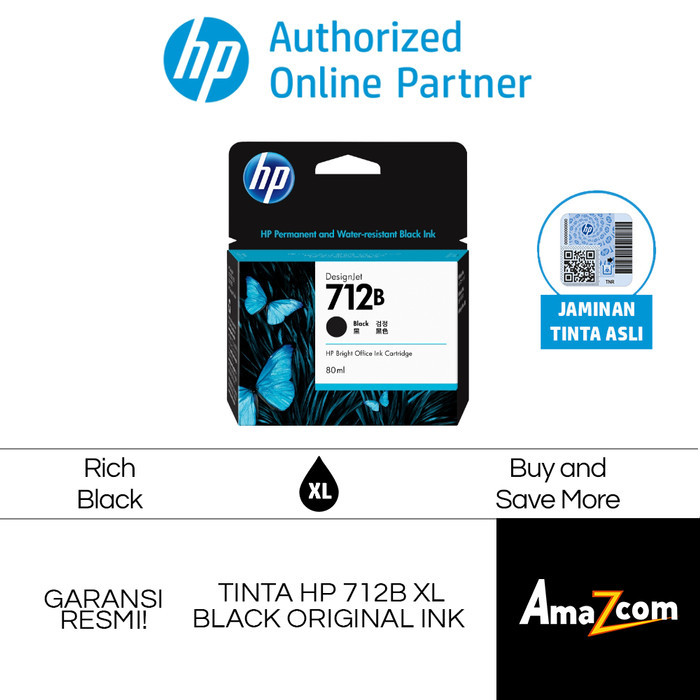 Jual promo Tinta HP 712B 712 80ml Black for HP DesignJet T210, T230 ...