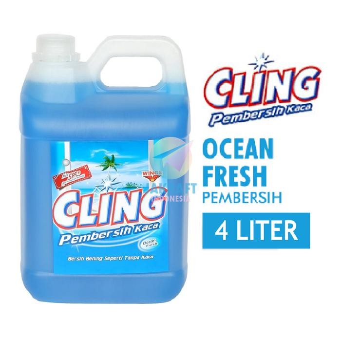 Jual (1 Jerigen) Cairan Pembersih Kaca Cling Jerigen 4 Liter Glass ...