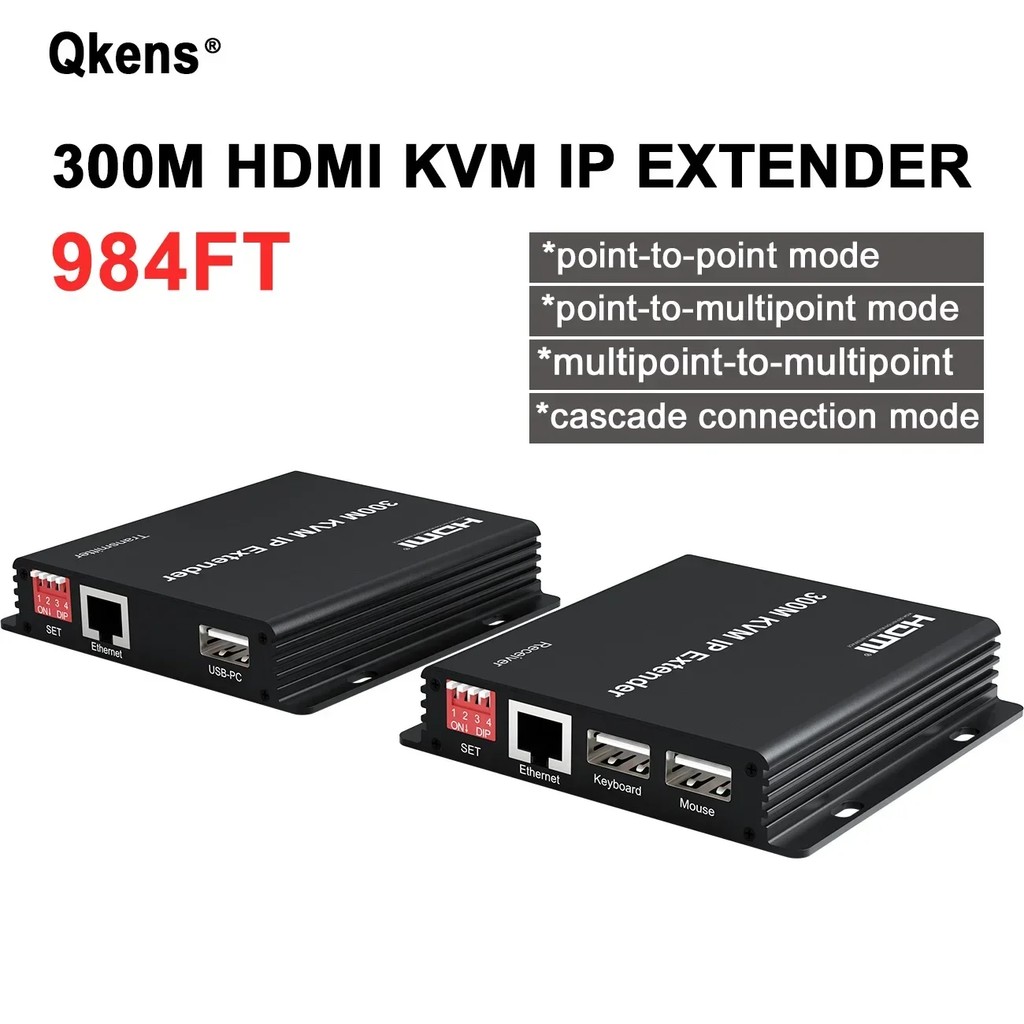 Jual 1080P 300M Hdmi Kvm Extender Over Ip Rj45 Cat6 Cable Hdmi Splitter ...