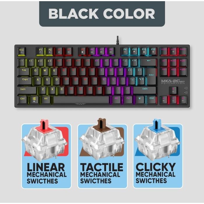 Jual Keyboard Gaming Mechanical Armaggeddon MKA-2C NEO Psychraven TKL ...