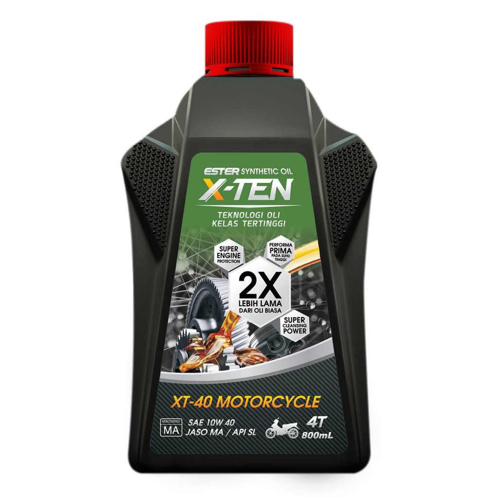 Jual OLI X-TEN XTEN 10W40 BEBEK XT-40 ESTER MANUAL KOPLING BASAH 800mL | Shopee Indonesia