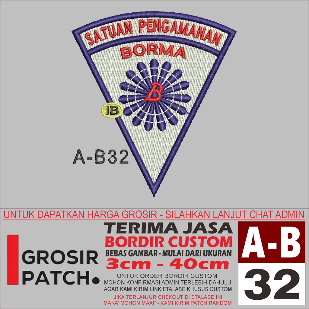 Jual MB PATCH BORDIR A-B32 LOGO SATUAN PENGAMANAN BORMA | Shopee Indonesia