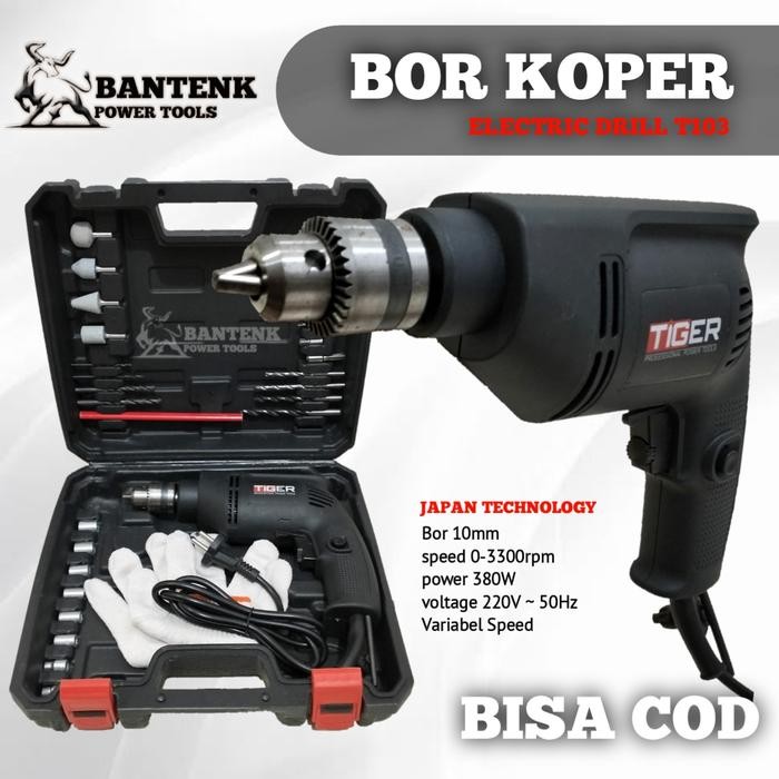 Jual MESIN BOR KOPER TIGER 103 BOR LENGKAP BOLAK BALIK BOR BESI KAYU ...