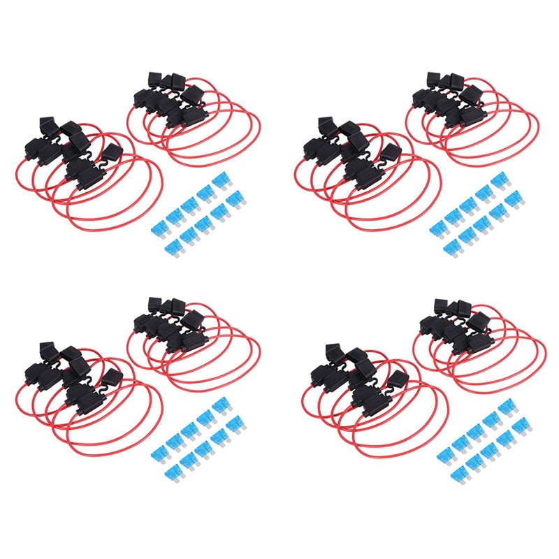 Jual Inline Fuse Holder ATC/ATO 40 Pack Fuse TAP Adapter 16 Gauge 20AMP ...