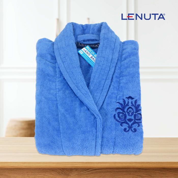 Jual Lenuta Bathrobe Kimono Mandi Motif Shepia - Warna M. Blue (Biru ...