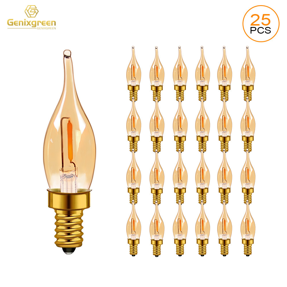 Jual C22T LED Bulbs 0.5W Candle Light Bulb Amber Glow Decorative Night ...