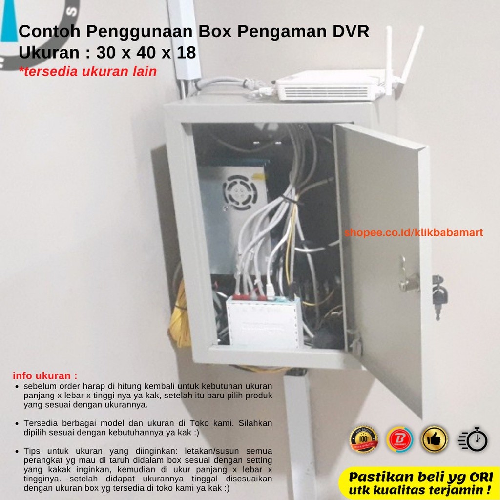 Jual CCTV DVR BOX BESI PENGAMAN DVR CCTV OUTDOOR 50X40X20CM | Shopee ...