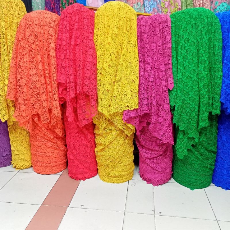 Jual Kain/Bahan Brokat Prada Okki GRADE A Brokat Prada Garment Premium ...